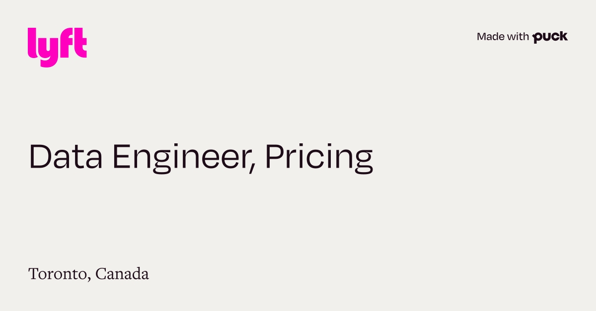 Lyft Data Engineer, Pricing