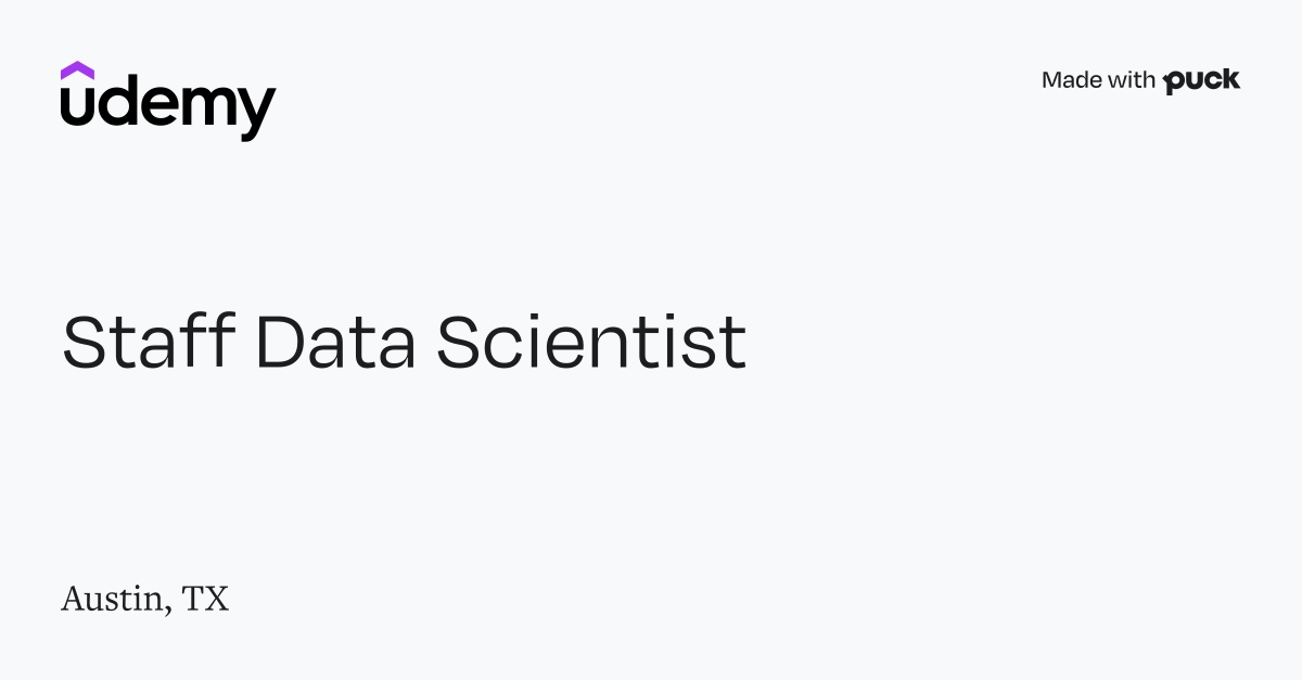 Udemy Staff Data Scientist