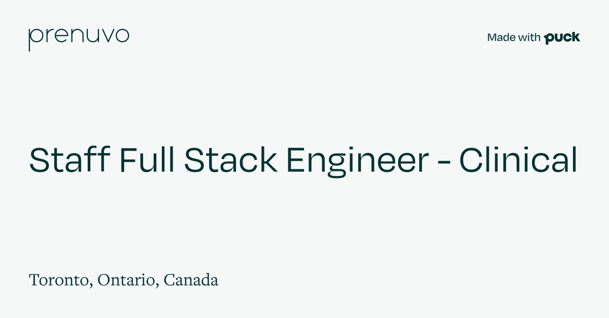 Prenuvo Staff Full Stack Engineer - Clinical