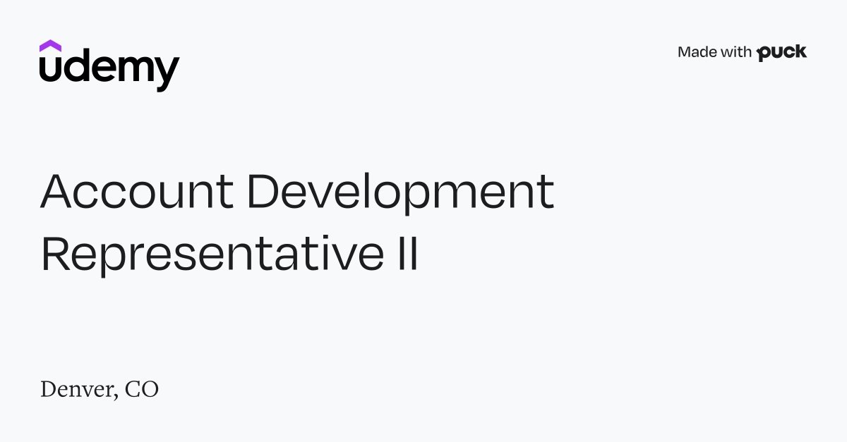 Udemy Account Development Representative II