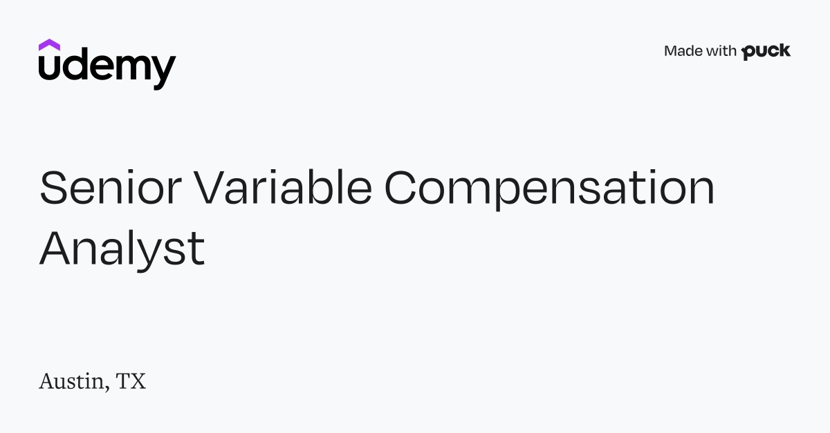 Udemy Sr. Sales & Customer Success Compensation Analyst