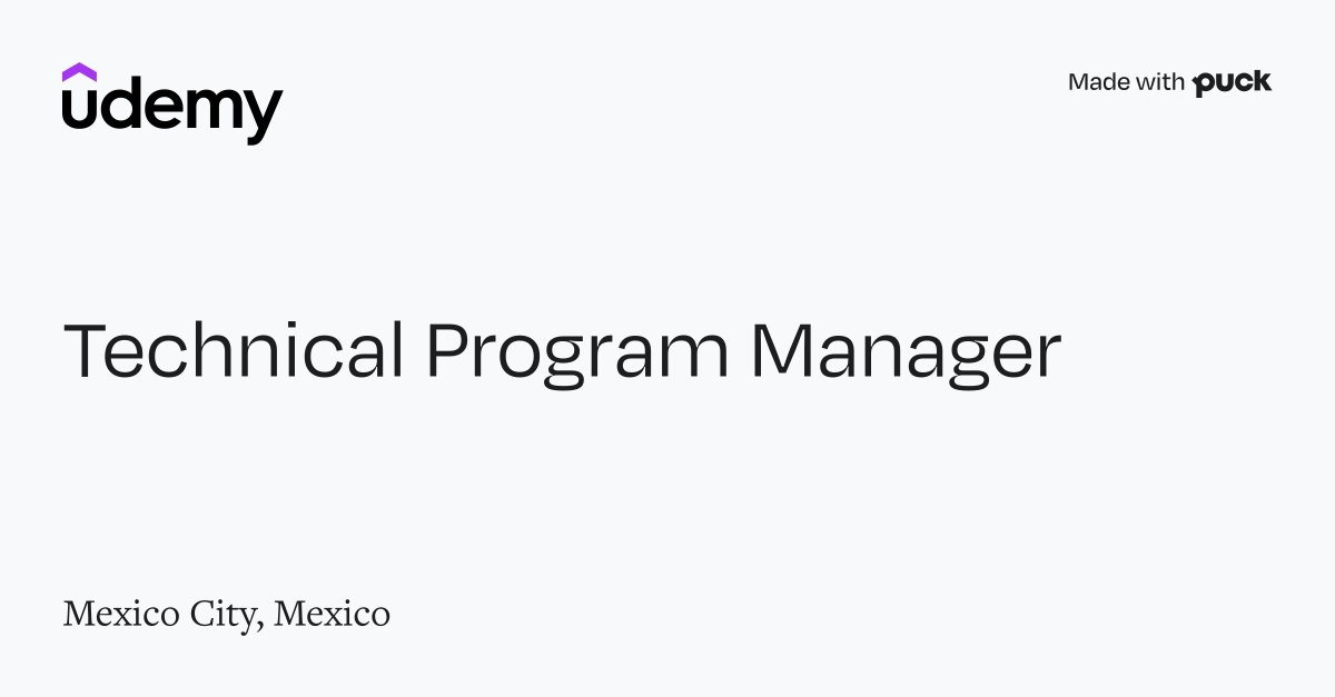 Udemy Technical Program Manager
