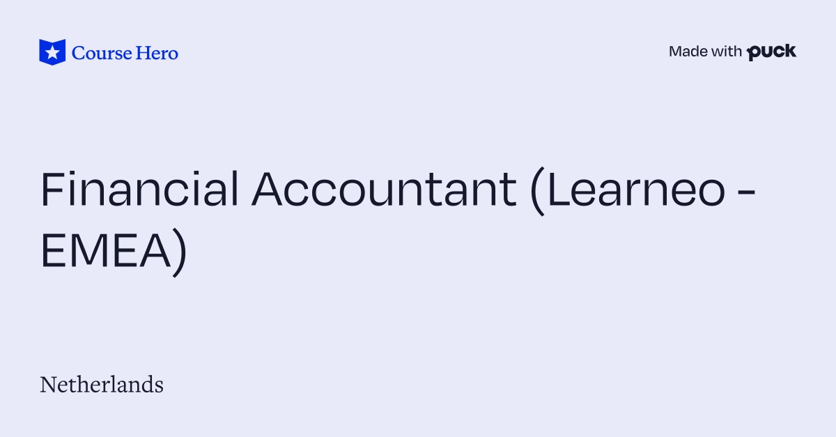 Course Hero Financial Accountant (Learneo - EMEA)
