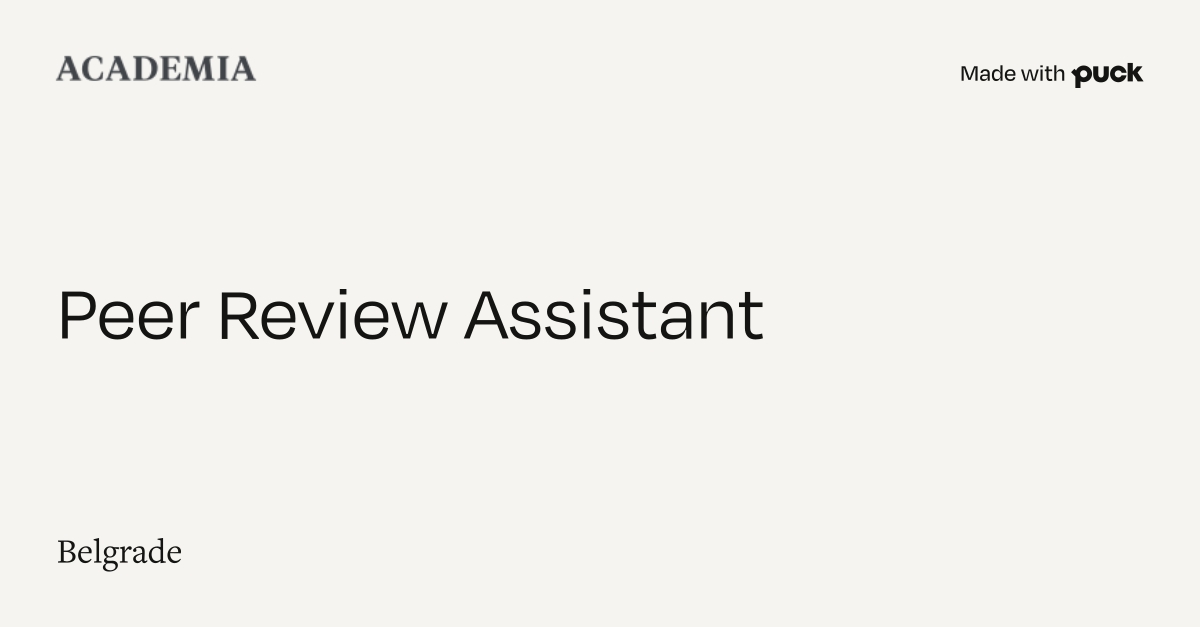 Academia Peer Review Assistant