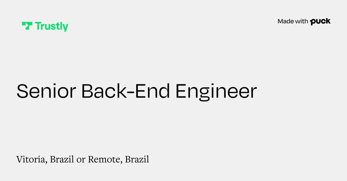 Trustly Senior Back-End Engineer