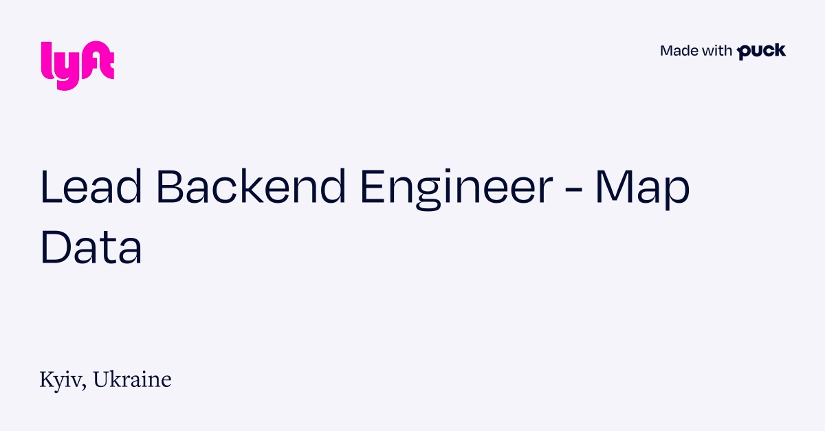 Lyft Lead Backend Engineer - Map Data
