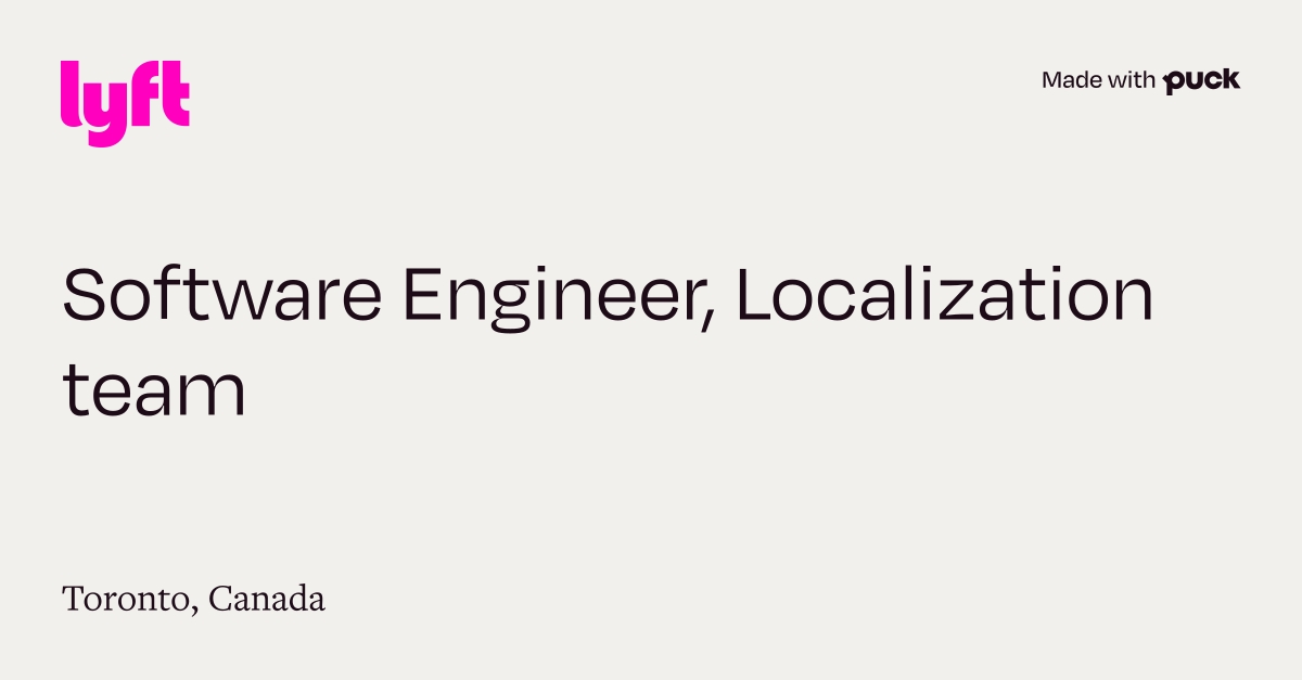 Lyft Software Engineer, Localization team