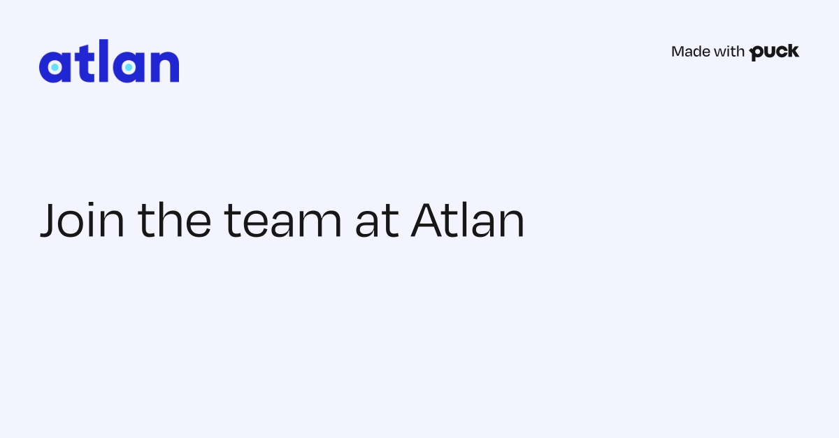 Atlan open jobs