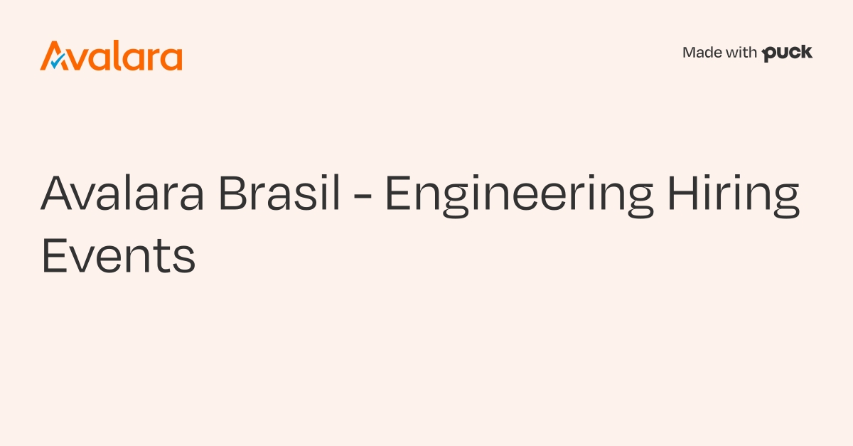 Avalara Brasil - Engineering Hiring Events
