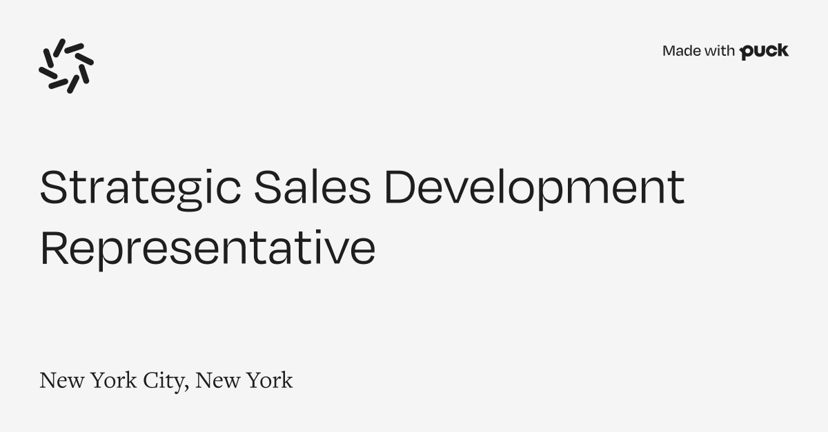 Domino Data Lab Strategic Sales Development Representative