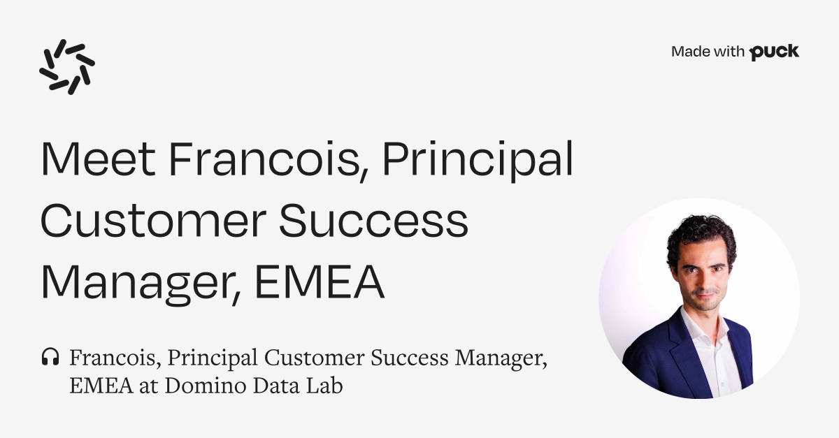 Meet Francois, Principal Customer Success Manager, EMEA at Domino Data ...