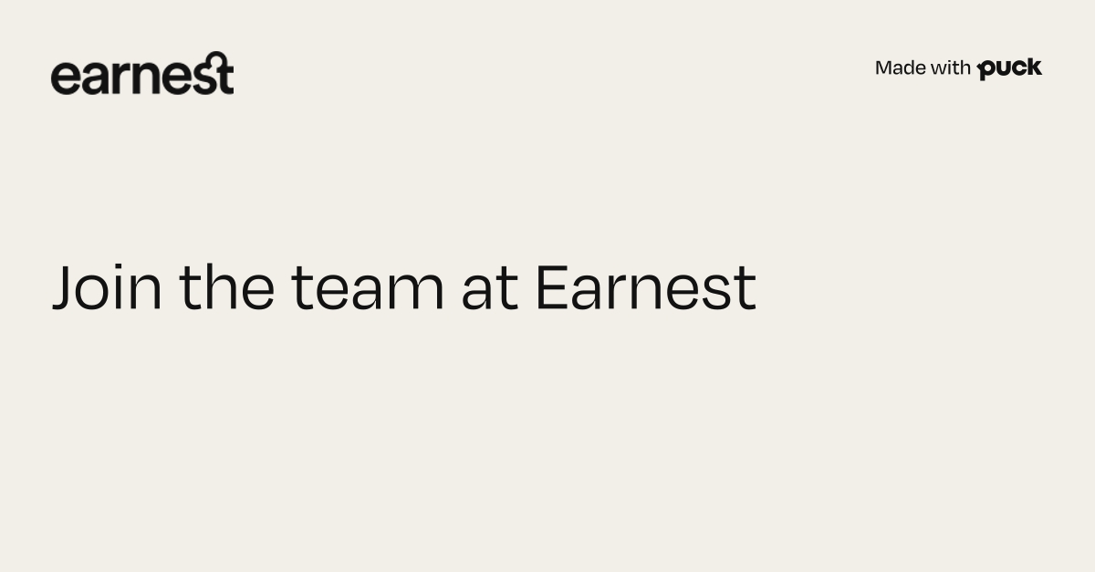 Earnest open jobs