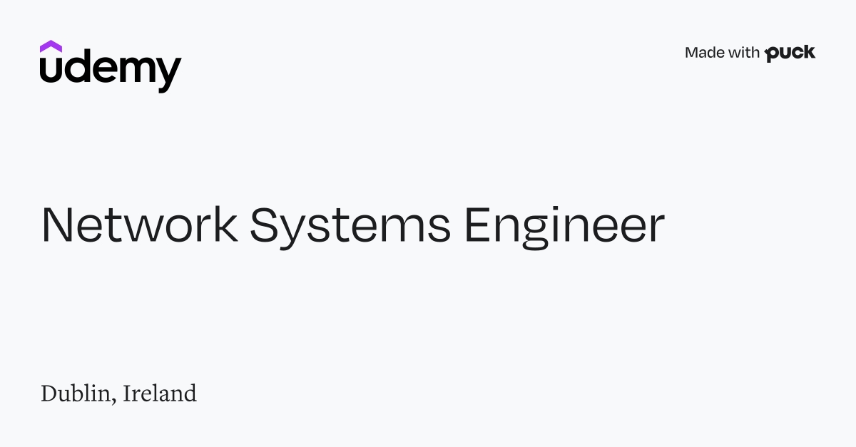 Udemy Network Systems Engineer