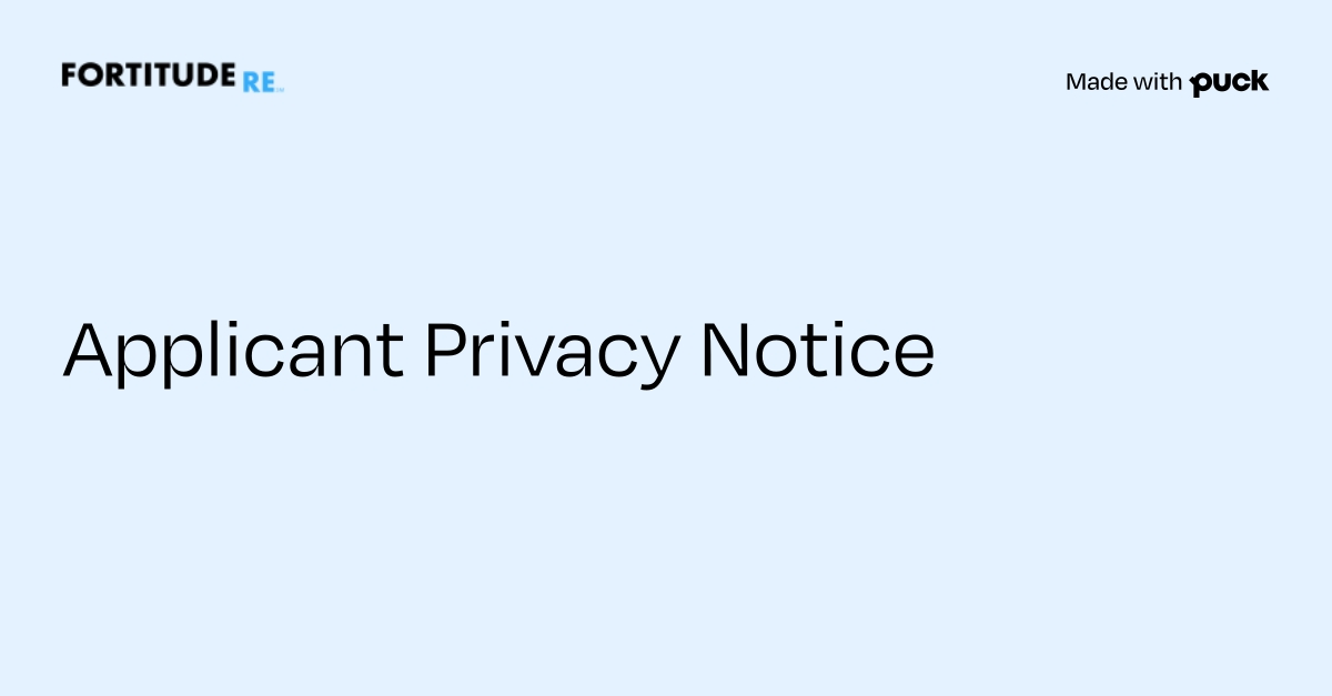 Applicant Privacy Notice