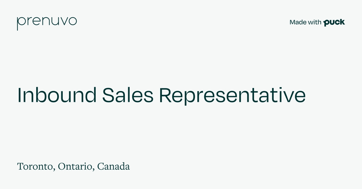 Prenuvo Inbound Sales Representative
