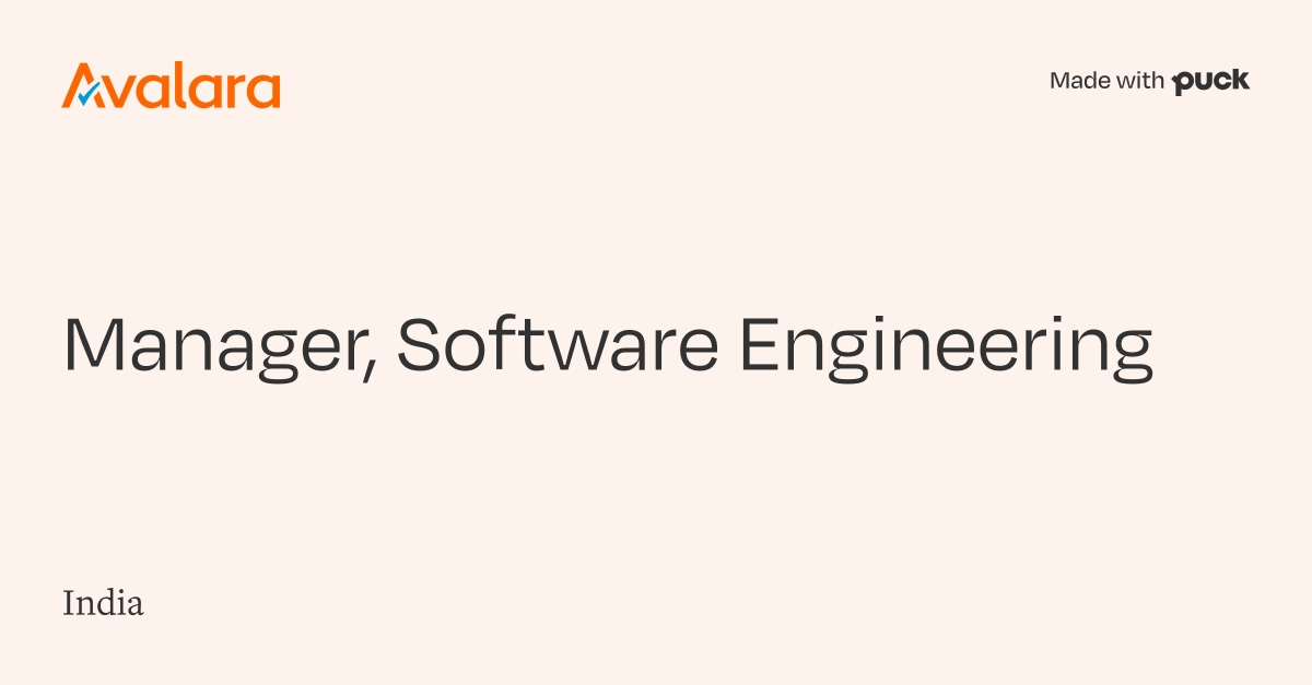 Avalara Manager, Software Engineering