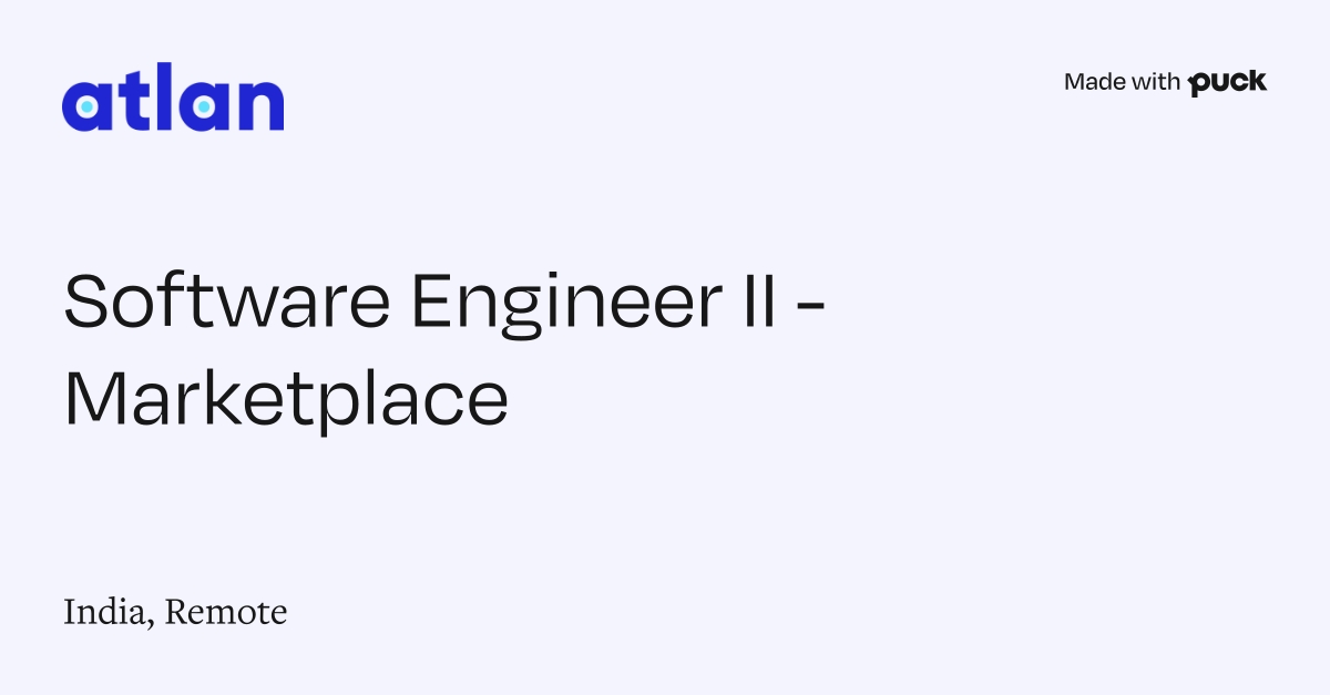 Atlan Software Engineer II - Marketplace