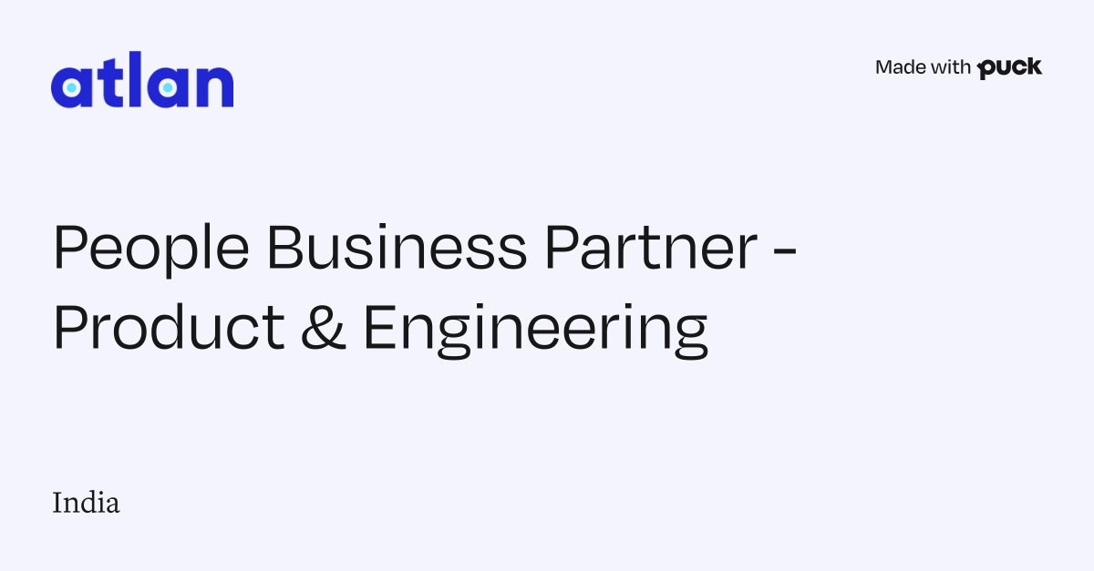 Atlan People Business Partner - Product & Engineering