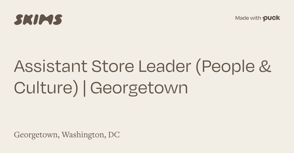 SKIMS Assistant Store Leader (People & Culture) | Georgetown