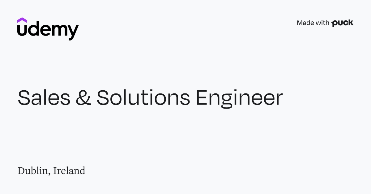 Udemy Sales & Solutions Engineer