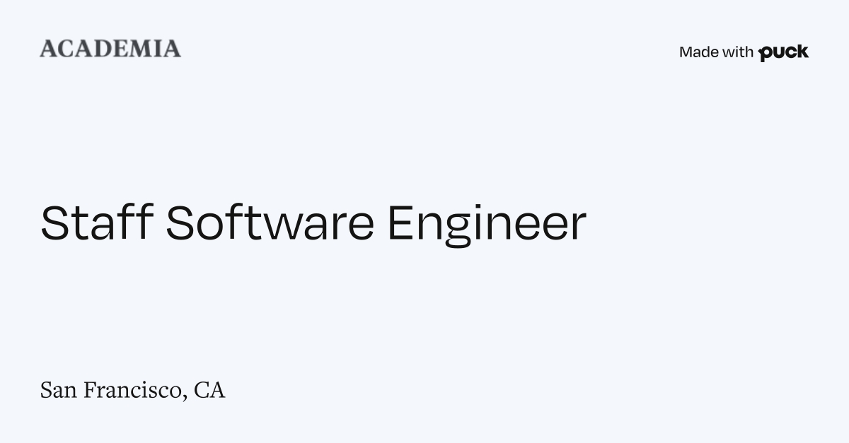 Academia Staff Software Engineer